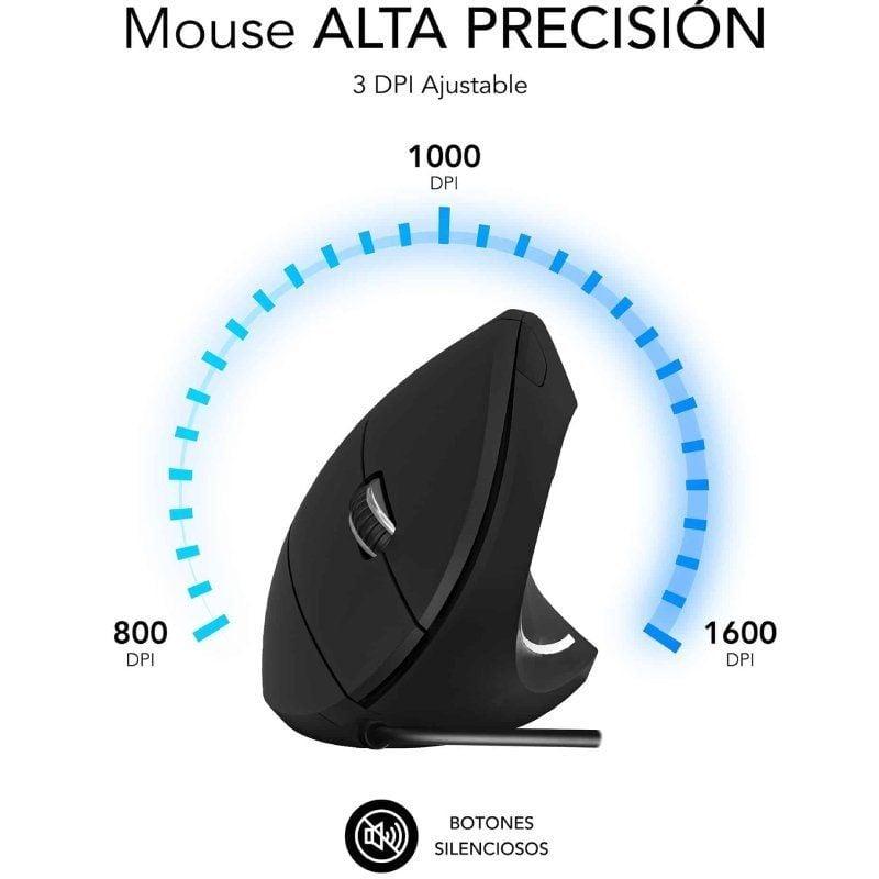 Rato Glide Vertical Ergo Wired Mouse Black, Conectividade USB e Design ...